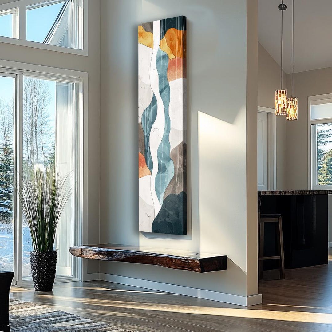 Long Narrow Wall Art, Tall Narrow Wall Art, Vertical Wall Art, Long ...