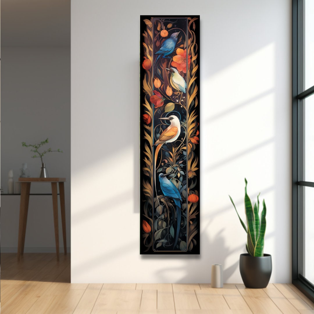 Long Narrow Wall Art, Tall Narrow Wall Art, Vertical Wall Art, Long ...