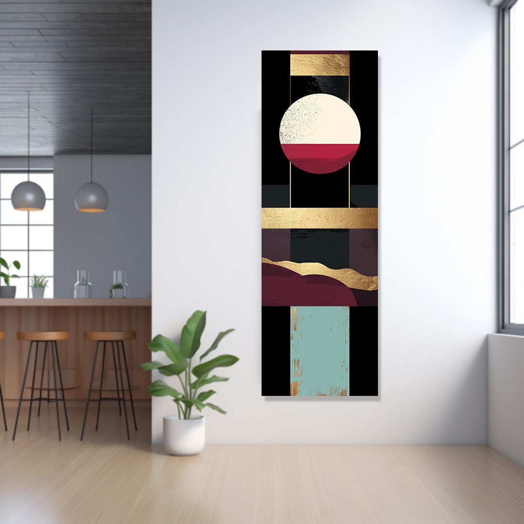 Long Narrow Wall Art, Tall Narrow Wall Art, Vertical Wall Art, Long ...