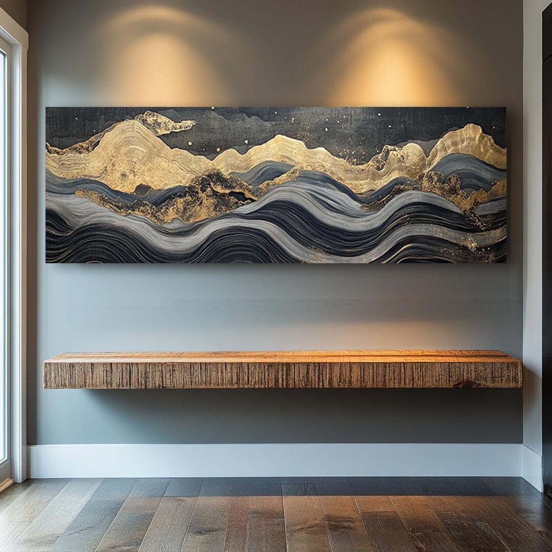 Long Horizontal Abstract Nature Wall Art - Long Narrow Horizontal ...