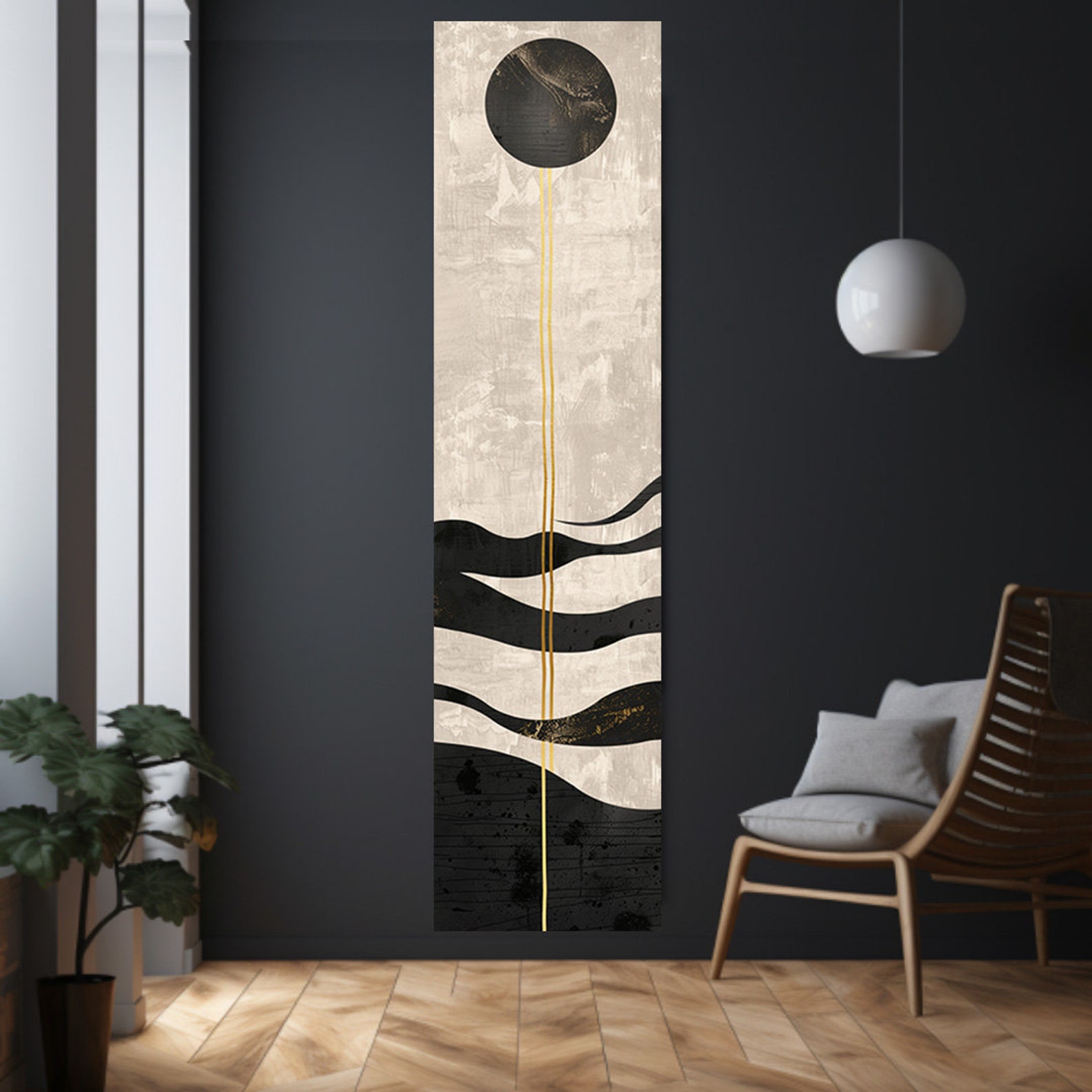 Long Narrow Wall Art, Tall Narrow Wall Art, Vertical Wall Art, Long ...