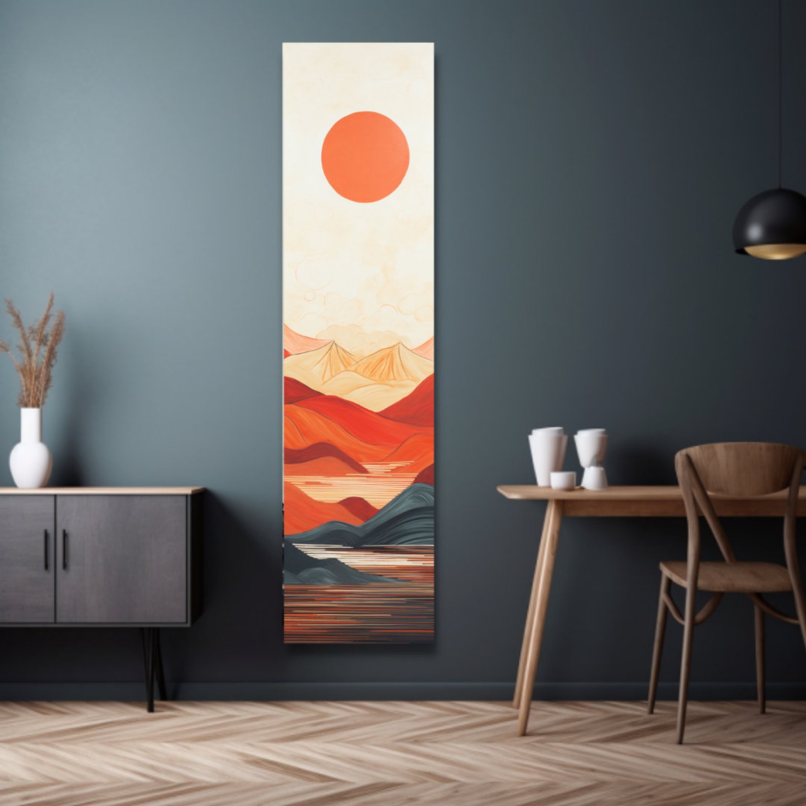 Long Narrow Wall Art, Tall and Thin Canvas Wall Art, Mountain Wall Art ...