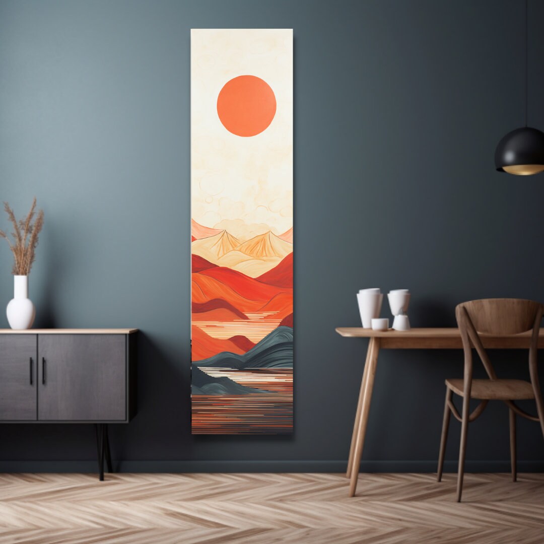 Long Narrow Wall Art, Tall and Thin Canvas Wall Art, Mountain Wall Art ...