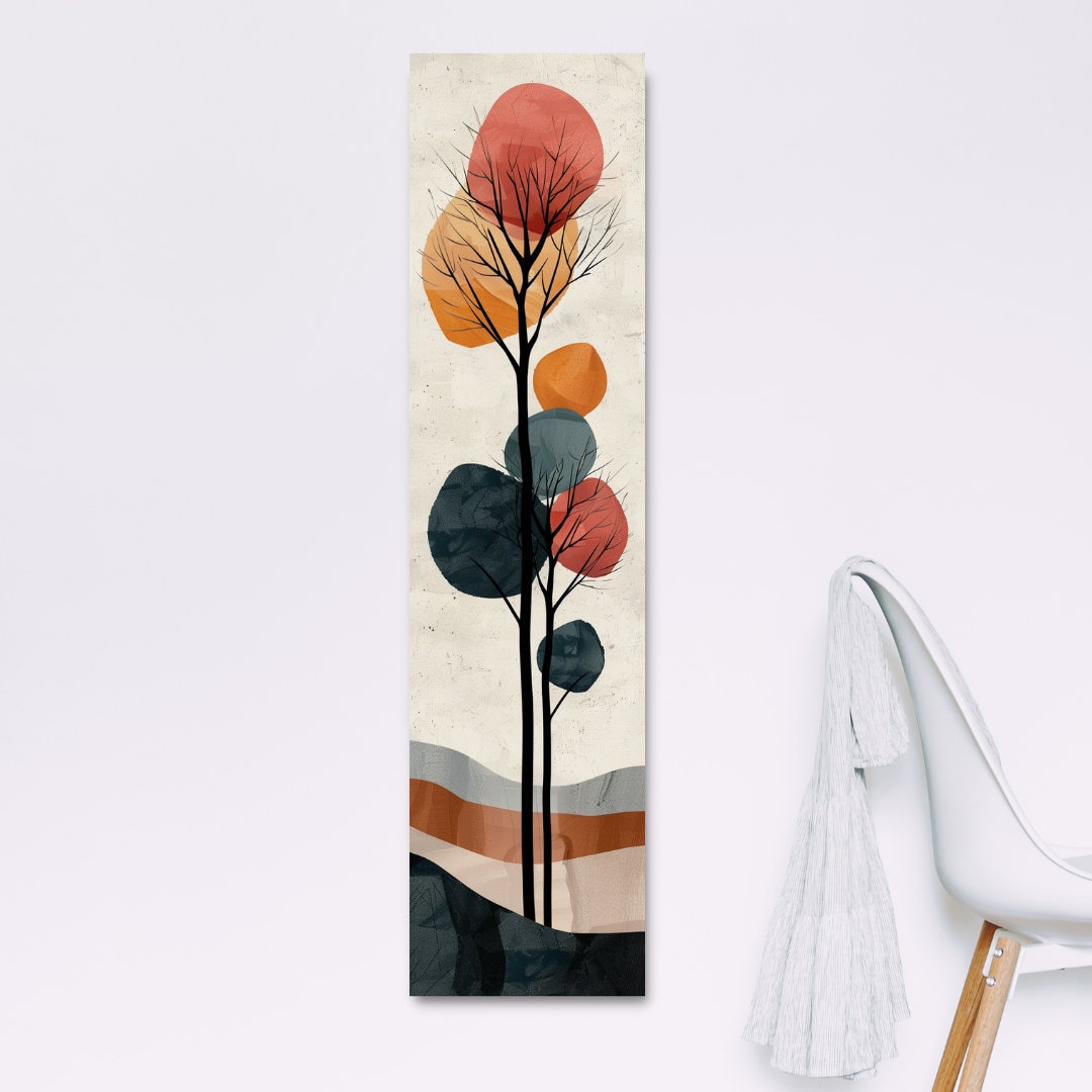 Long Narrow Wall Art, Tall Narrow Wall Art, Vertical Wall Art, Long ...