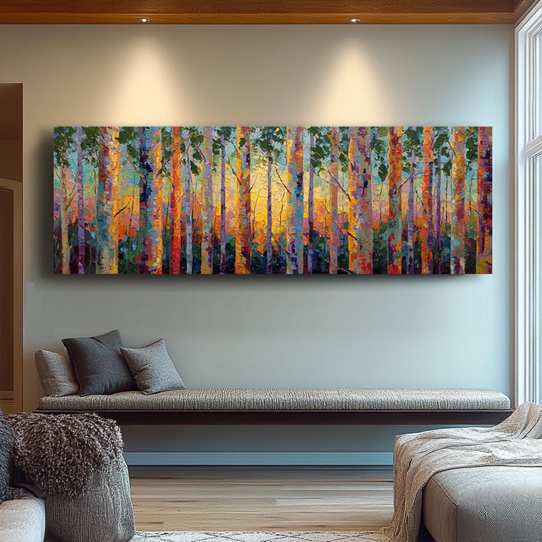 Narrow Horizontal Nature Wall Art Abstract Modern Art, Wide Horizontal ...
