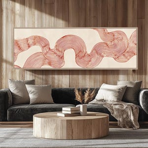 Wide Horizontal Abstract Wall Art, Modern Abstract Art, Long Narrow ...