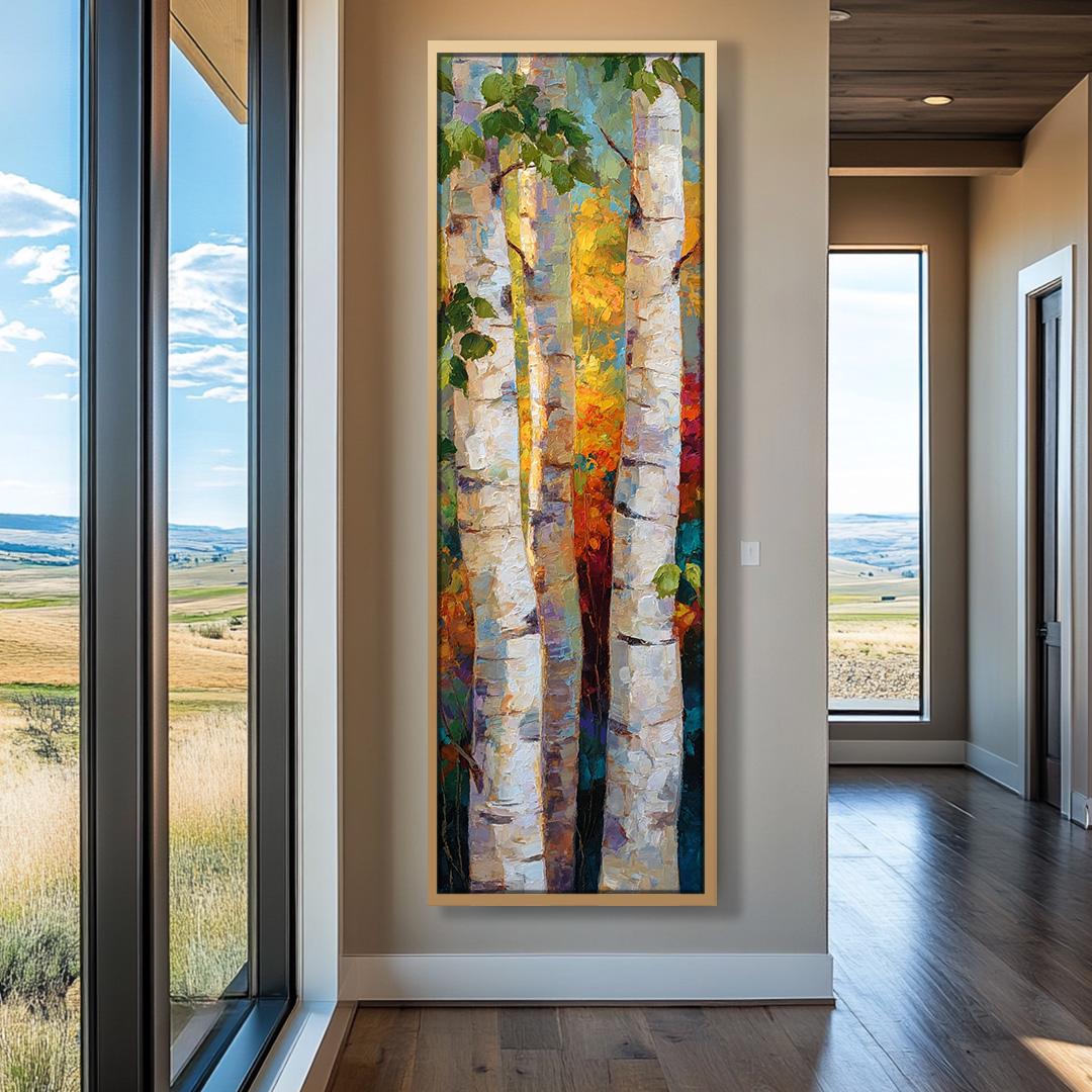 Long Narrow Wall Art, Tall and Thin Canvas Wall Art, Modern Nature Wall ...