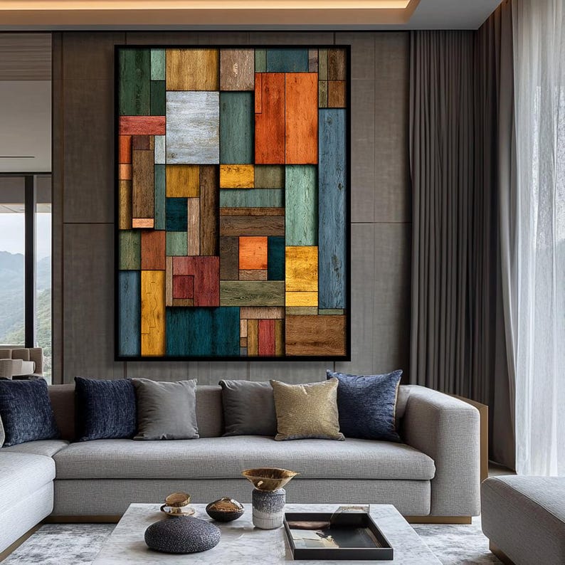 Large Abstract Colouful Art Print, Modern Digital Print, Oversized ...