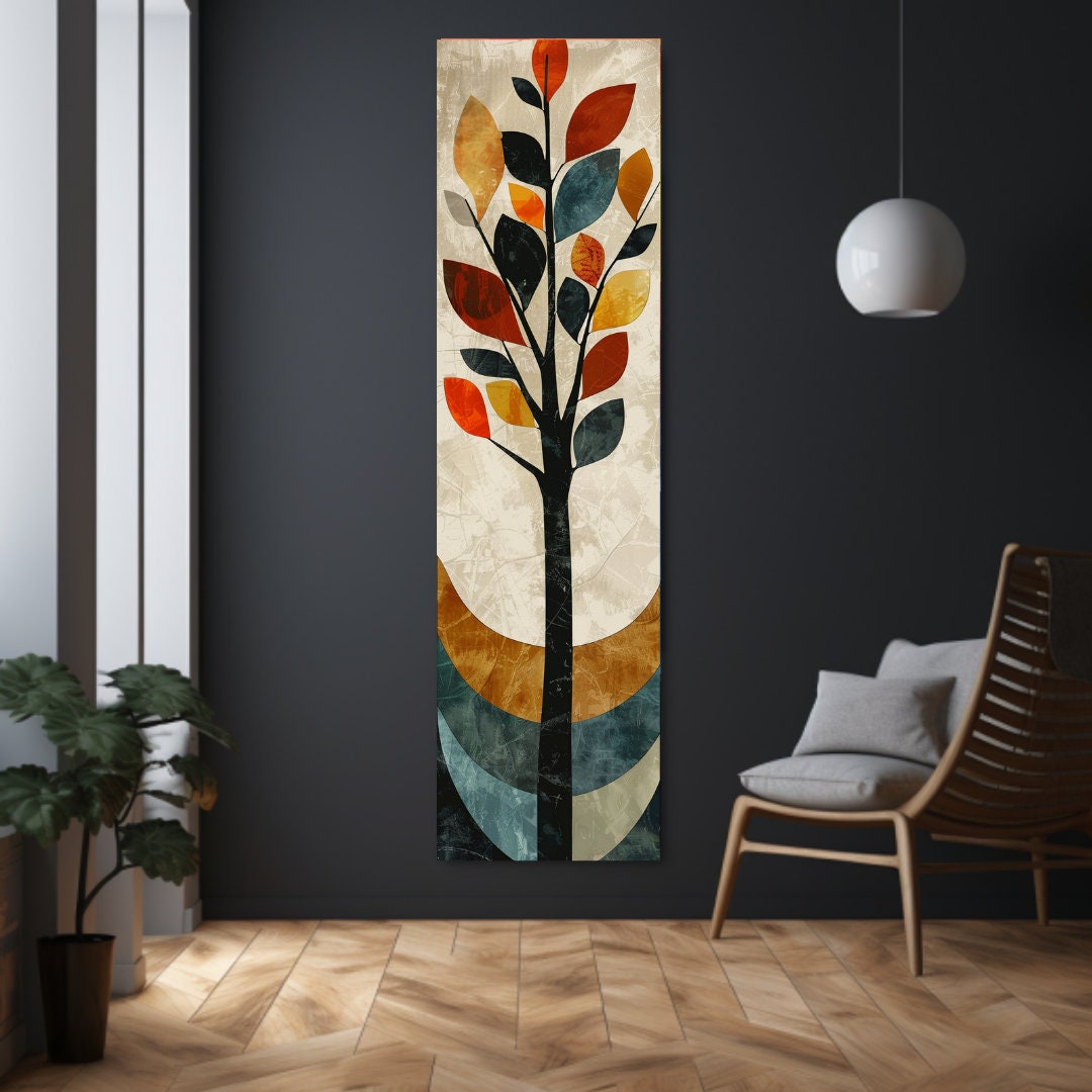Long Narrow Wall Art, Tall Narrow Wall Art, Vertical Wall Art, Long ...