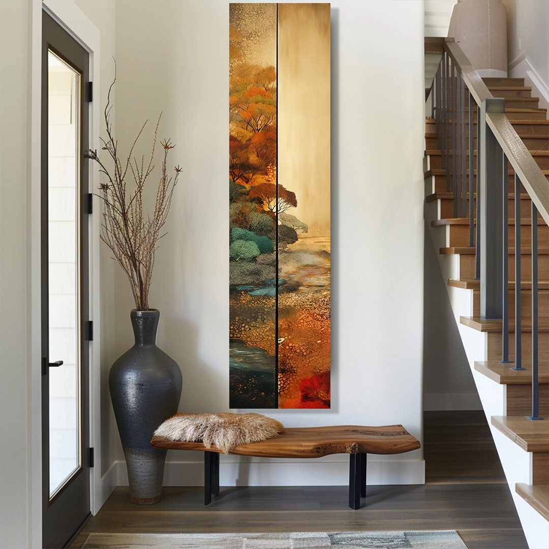 Long Narrow Wall Art, Tall and Thin Canvas Wall Art, Modern Wall Art ...