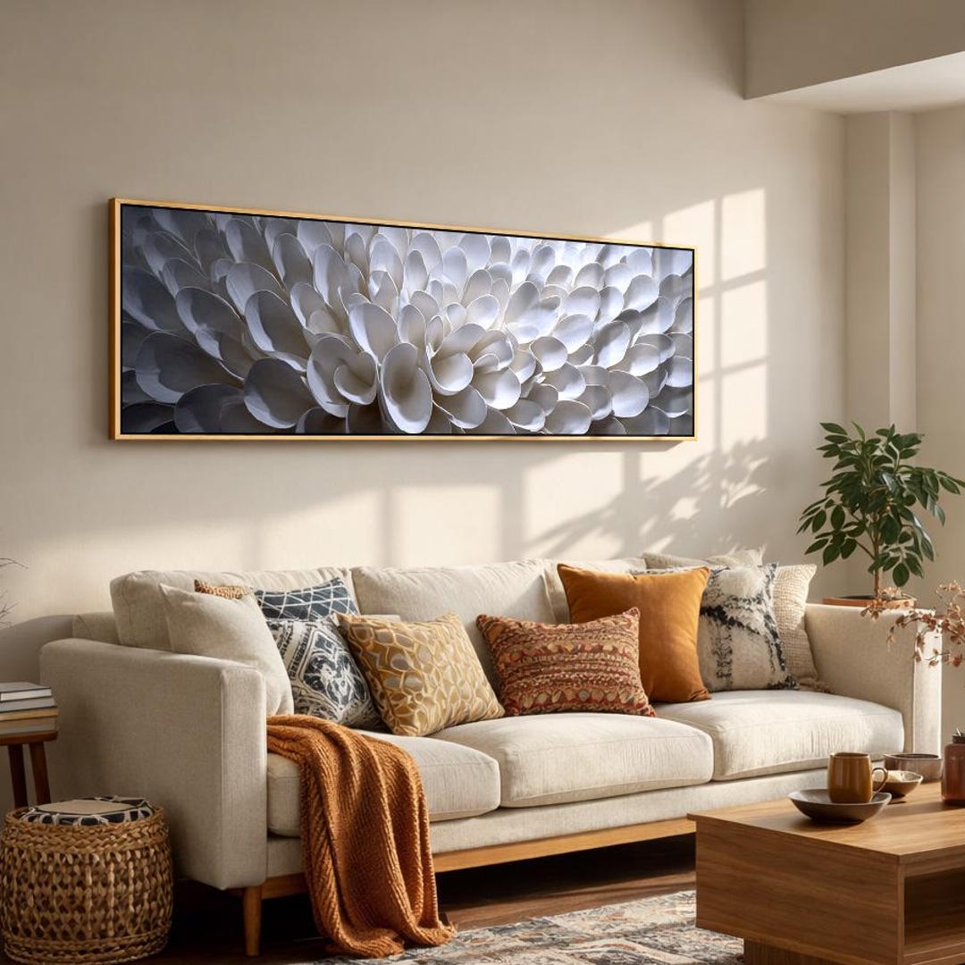 Narrow Horizontal Wall Art, Abstract Modern 3d Artprint, Wide ...