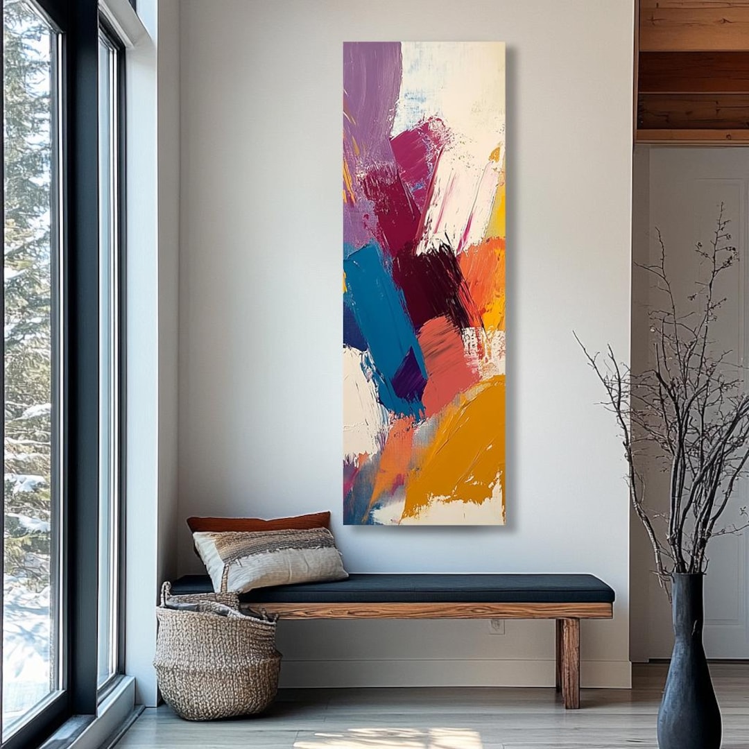 Long Narrow Wall Art, Tall and Thin Canvas Wall Art, Abstract Wall Art ...