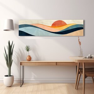Long Horizontal Wall Art, Narrow Horizontal Wall Art, Long Narrow Wall ...