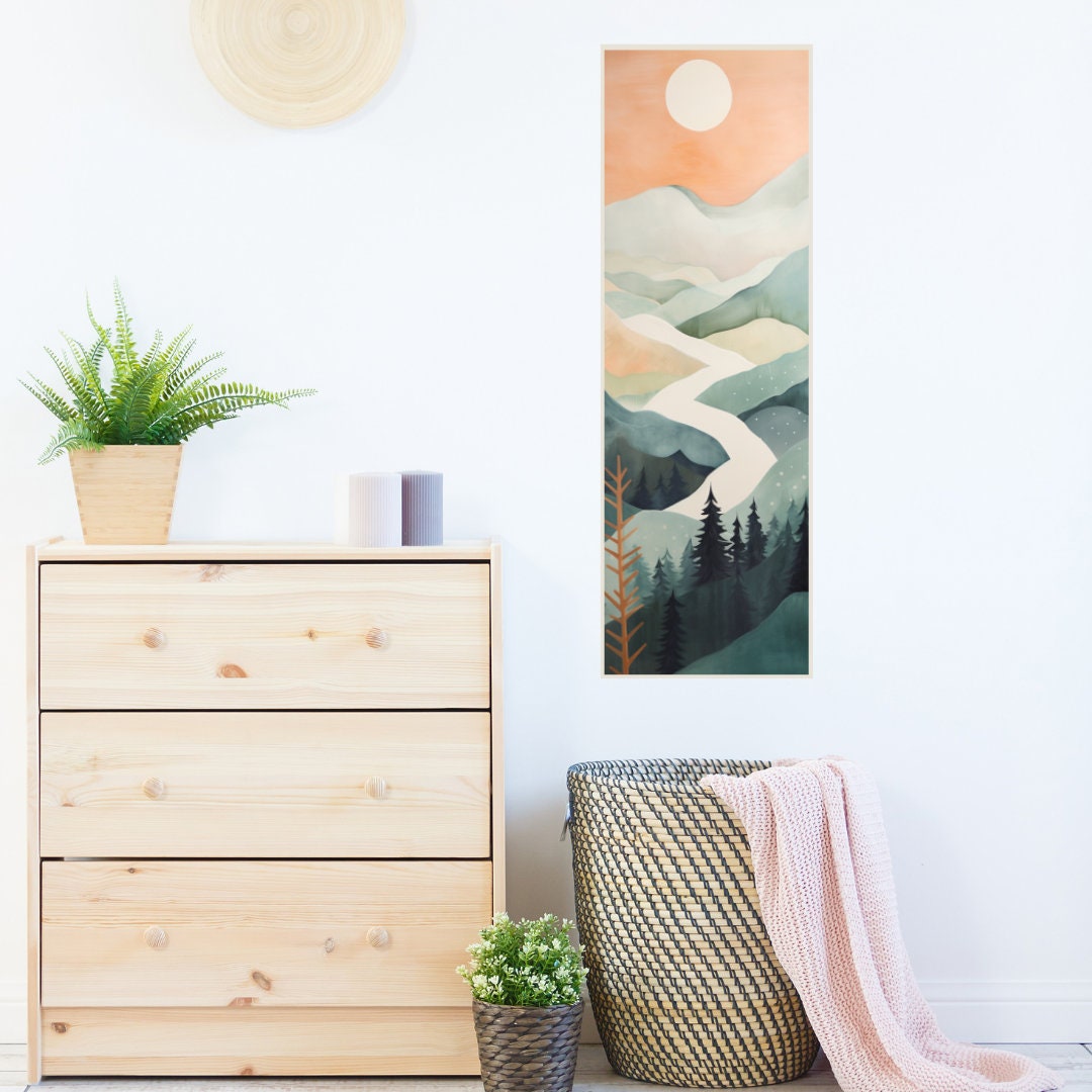 Long Narrow Wall Art, Tall and Thin Canvas Wall Art, Modern Wall Art ...