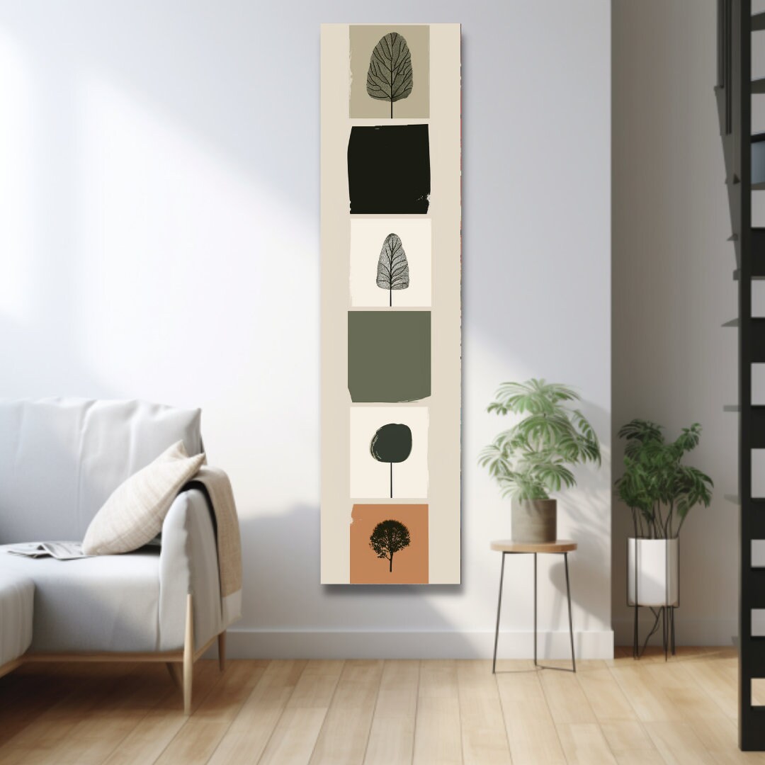 Long Narrow Wall Art, Tall Narrow Wall Art, Vertical Wall Art, Long ...