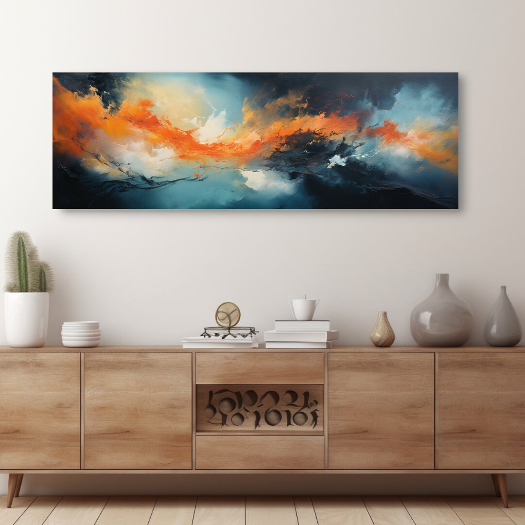 Art mural long horizontal, art mural horizontal étroit, art mural long et étroit, art mural ...