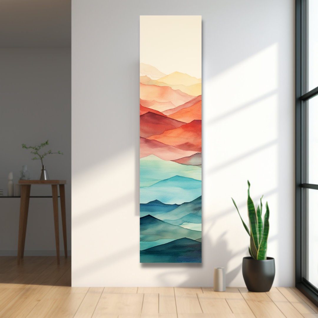 Long Narrow Wall Art, Tall and Thin Canvas Wall Art, Tree Wall Art ...