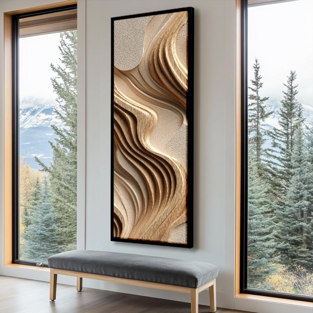 Tall and Thin Canvas Wall Art, Long Narrow Wall Art, Modern Nature Wall ...