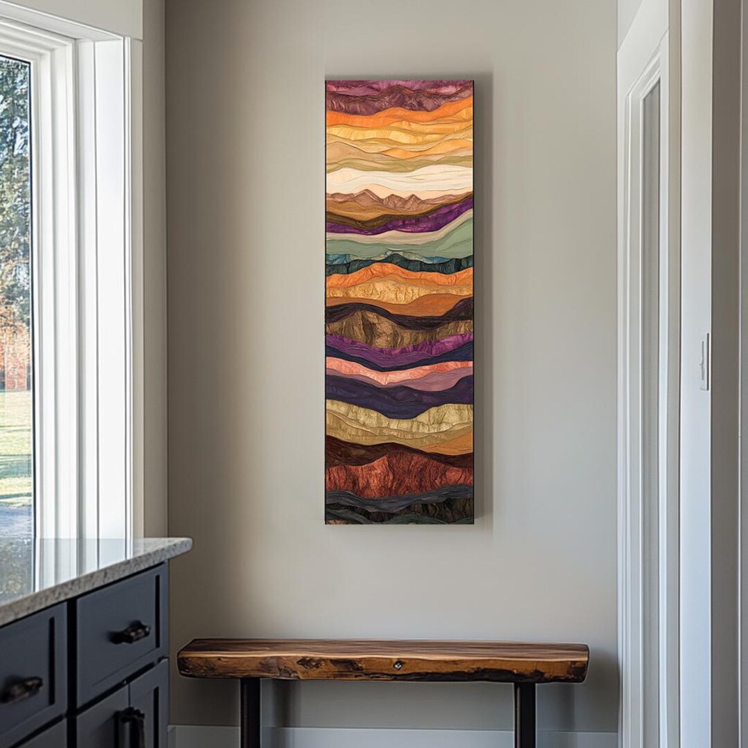 Long Narrow Wall Art, Tall Narrow Wall Art, Abstract Wall Art, Vertical ...