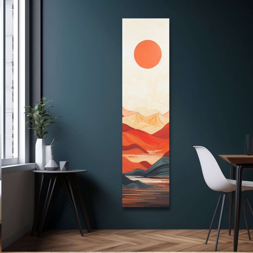Long Narrow Wall Art, Tall and Thin Canvas Wall Art, Mountain Wall Art ...