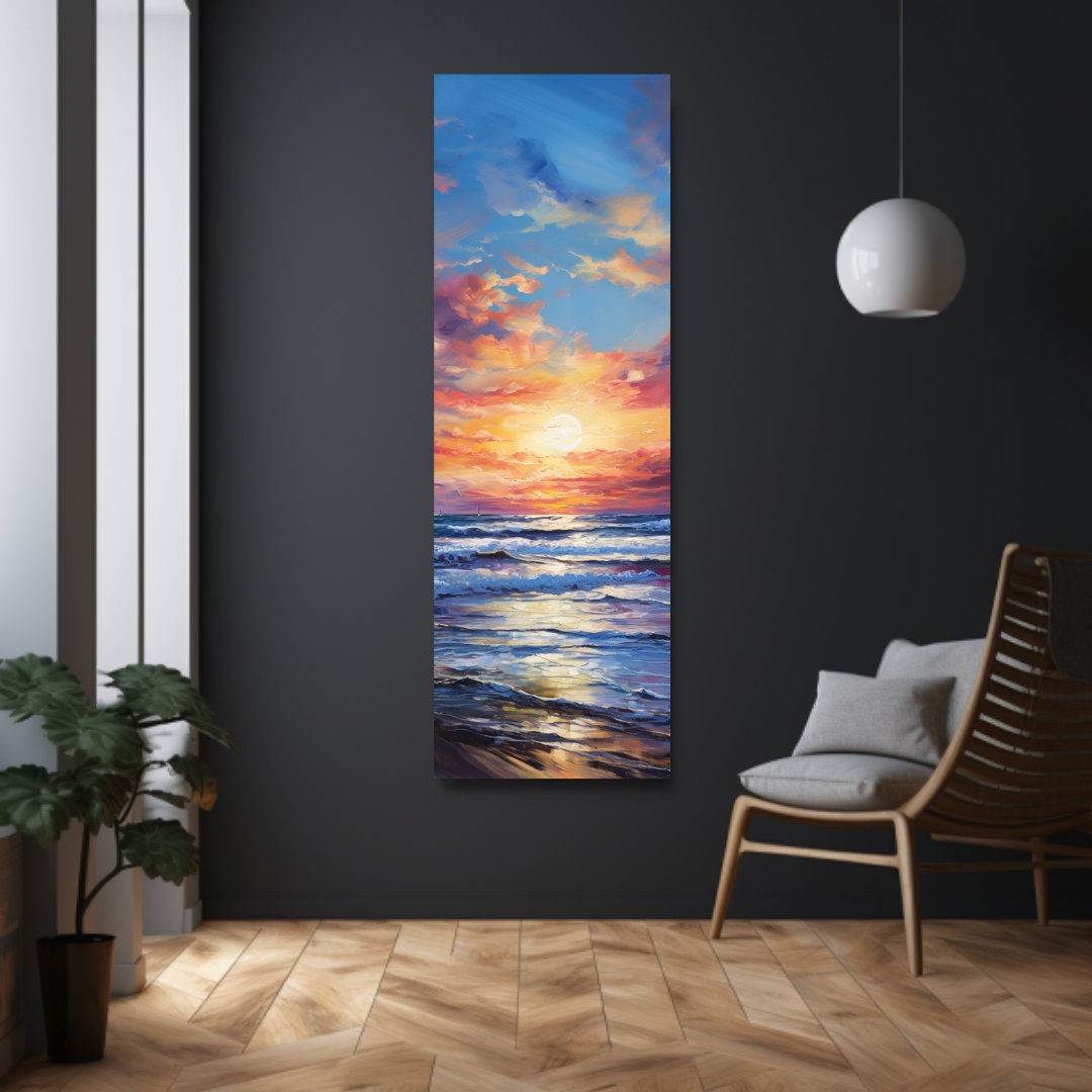 Long Narrow Wall Art, Tall and Thin Canvas Wall Art, Modern Wall Art ...