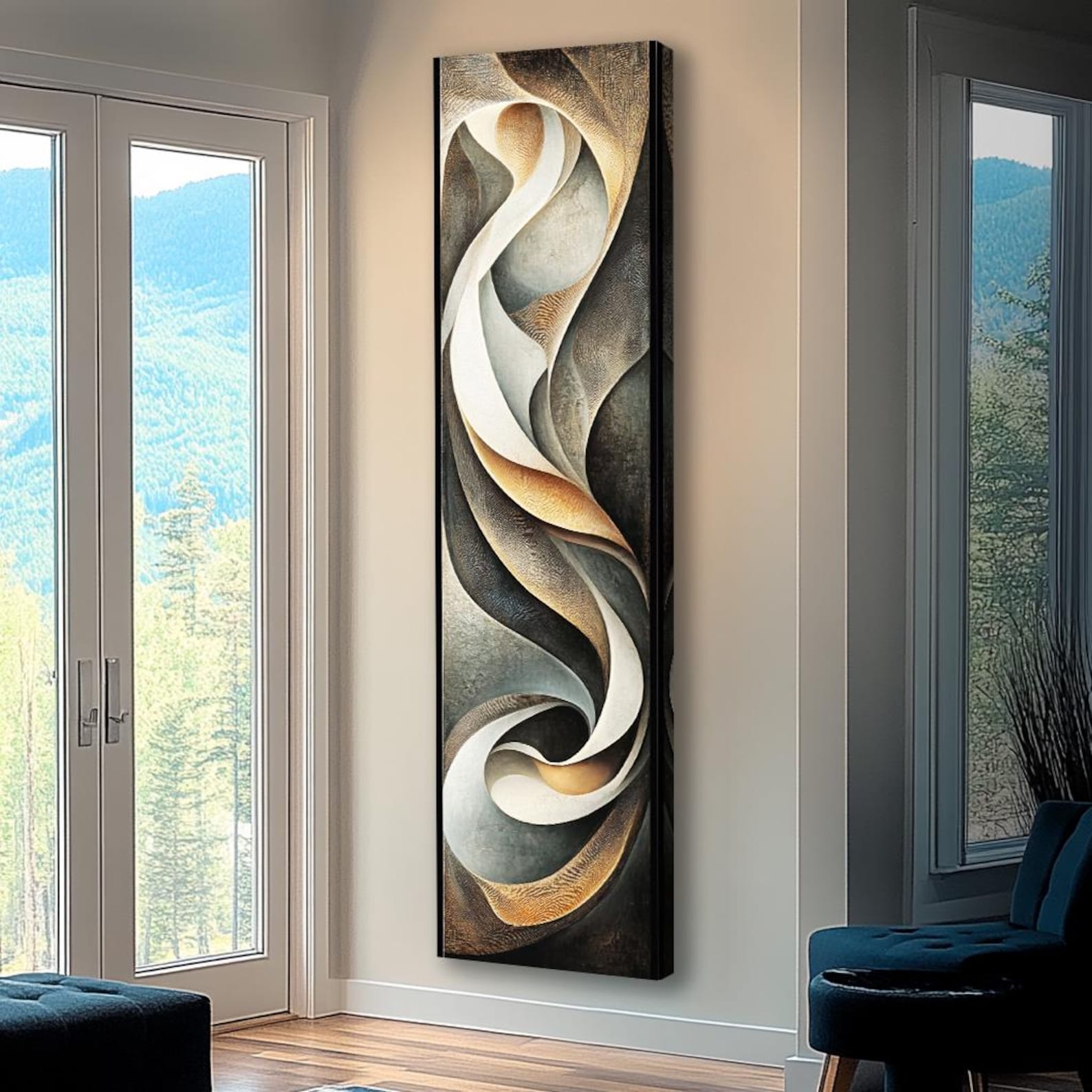Long Narrow Wall Art, Tall and Thin Canvas Wall Art, Modern Wall Art ...
