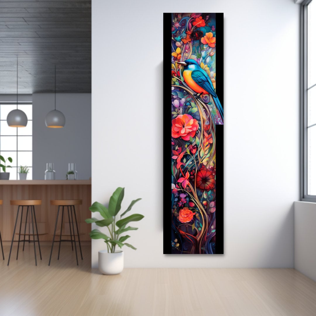 Long Narrow Wall Art, Tall Narrow Wall Art, Vertical Wall Art, Long ...