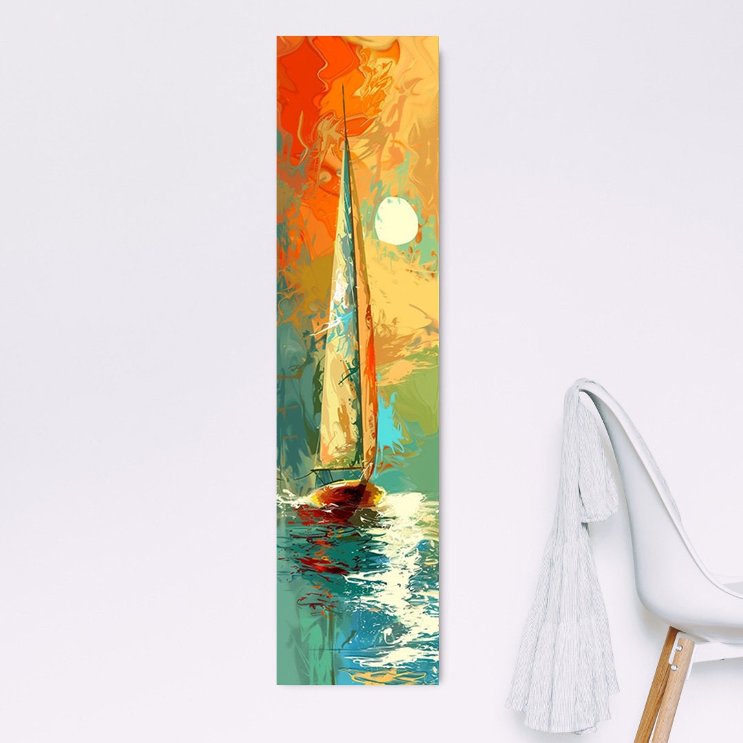 Long Narrow Wall Art, Tall Narrow Wall Art, Vertical Wall Art, Long ...