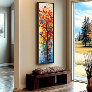 Long Narrow Wall Art, Tall and Thin Canvas Wall Art, Tree Wall Art ...