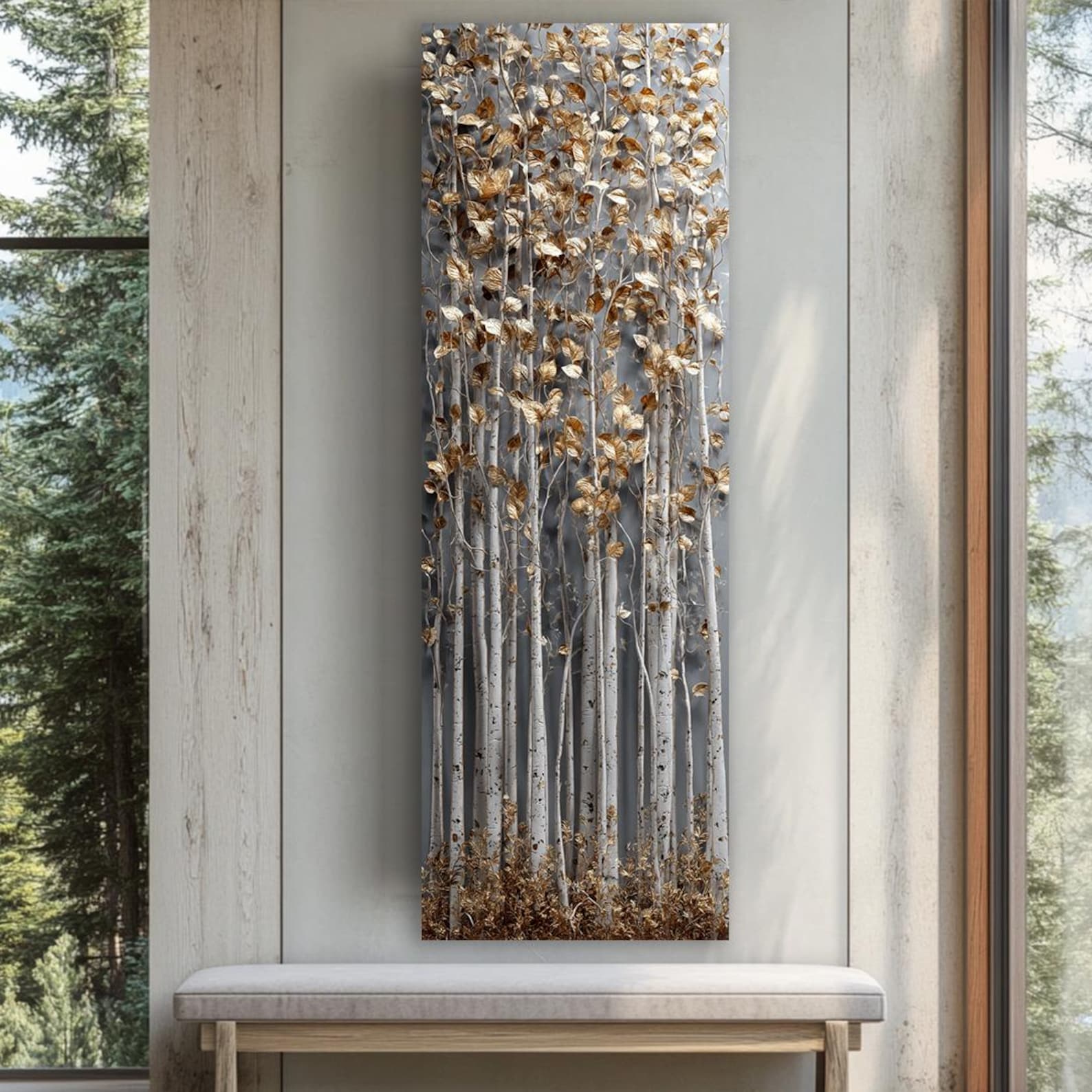 Long Narrow Wall Art, Tall and Thin Canvas Wall Art, Modern Nature Wall ...