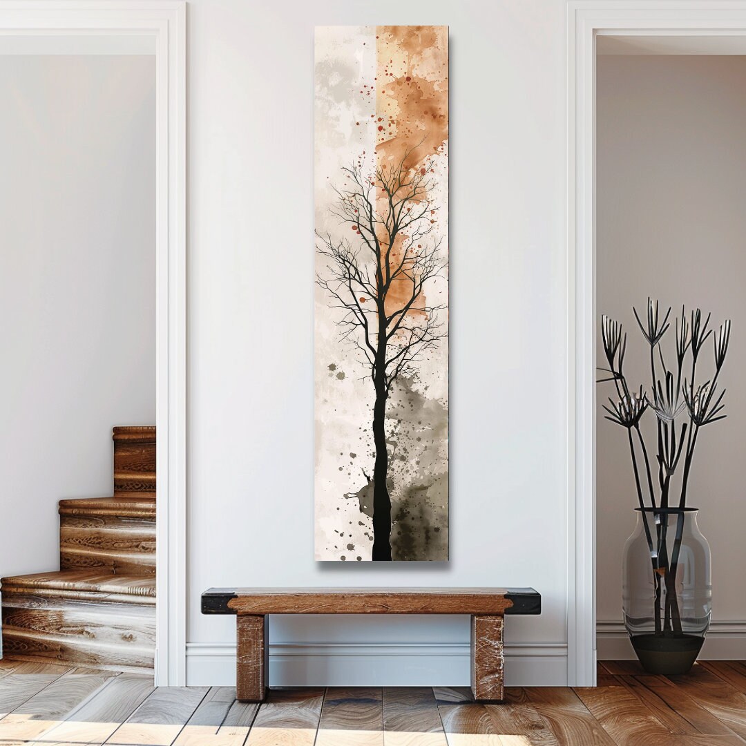 Long Narrow Wall Art, Tall Narrow Wall Art, Vertical Wall Art, Long ...