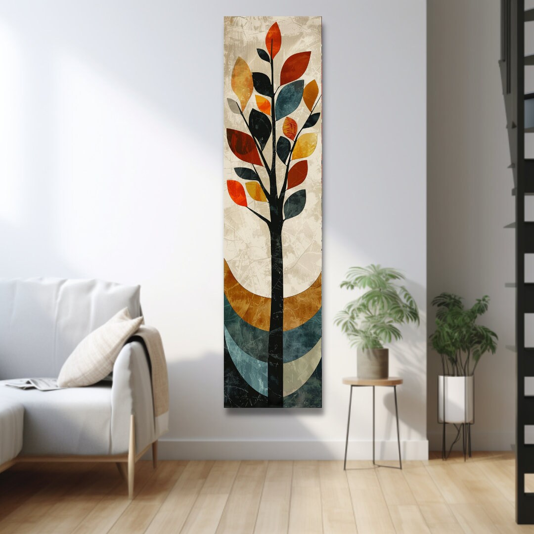 Long Narrow Wall Art, Tall Narrow Wall Art, Vertical Wall Art, Long ...