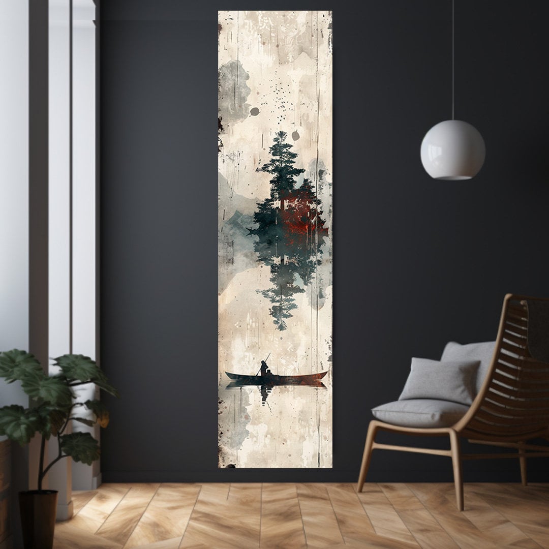 Long Narrow Wall Art, Tall Narrow Wall Art, Vertical Wall Art, Long ...