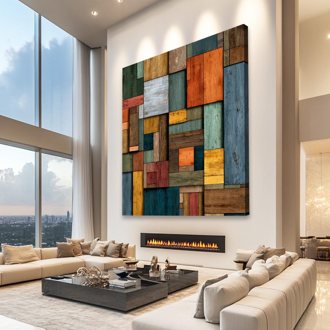 Large Abstract Colouful Art Print, Modern Digital Print, Oversized ...