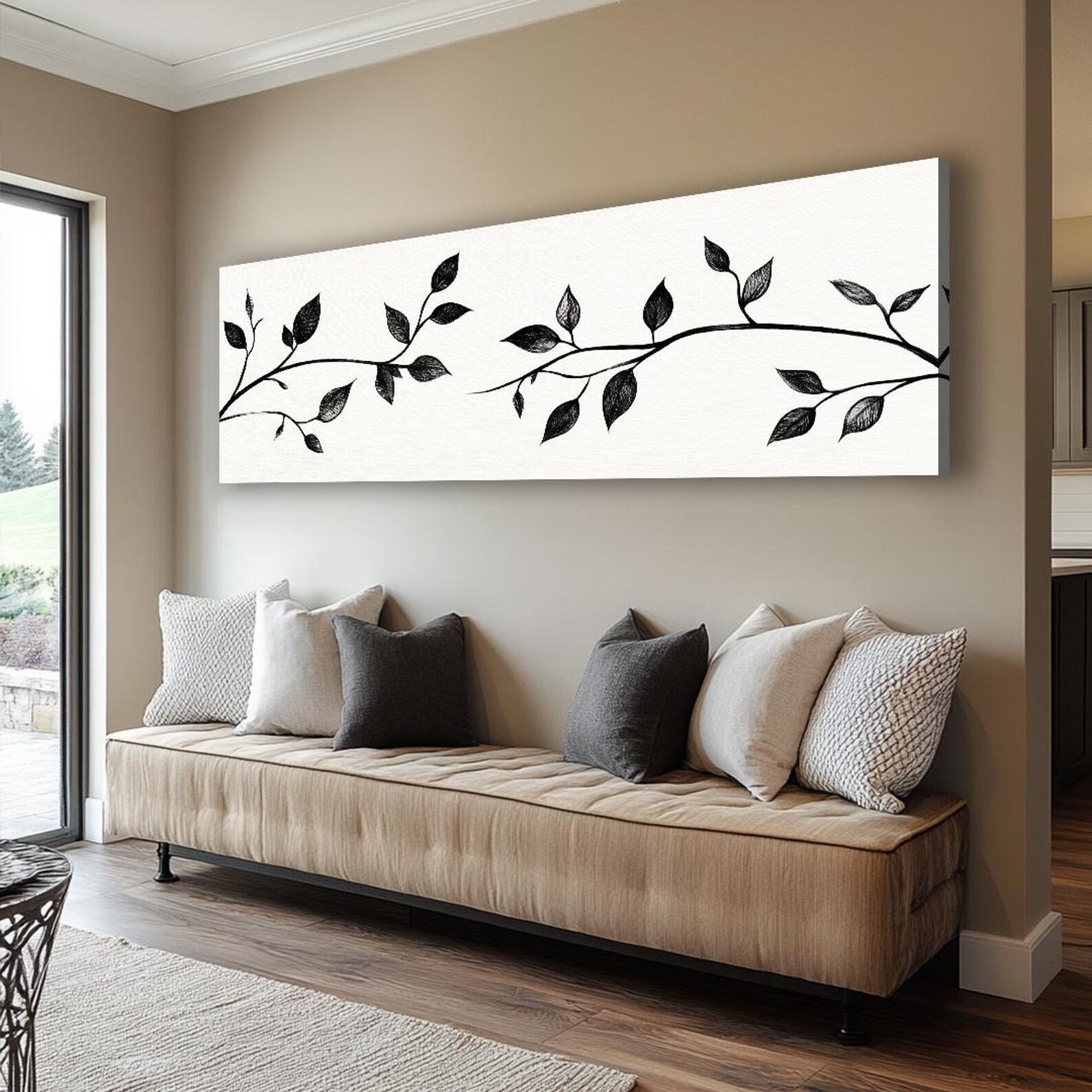 Long Horizontal Abstract Nature Wall Art - Long Narrow Horizontal ...