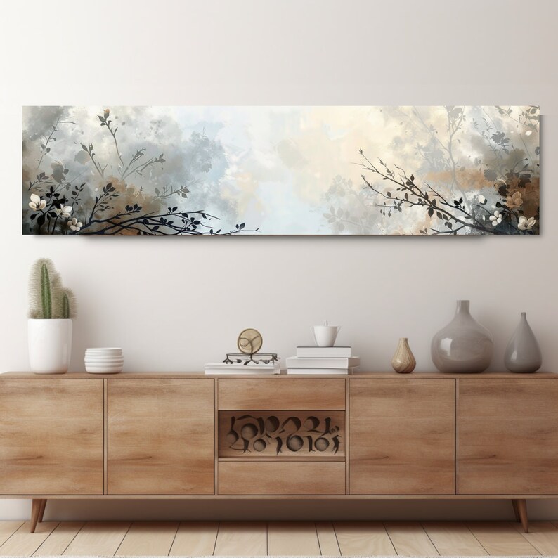 Long Horizontal Wall Art, Narrow Horizontal Wall Art, Long Narrow Wall ...