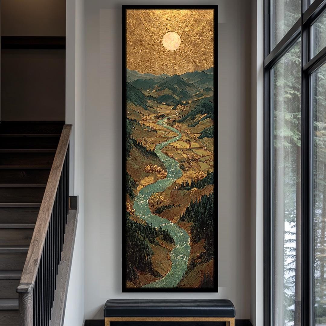 Long Narrow Wall Art, Tall and Thin Canvas Wall Art, Modern Nature Wall ...