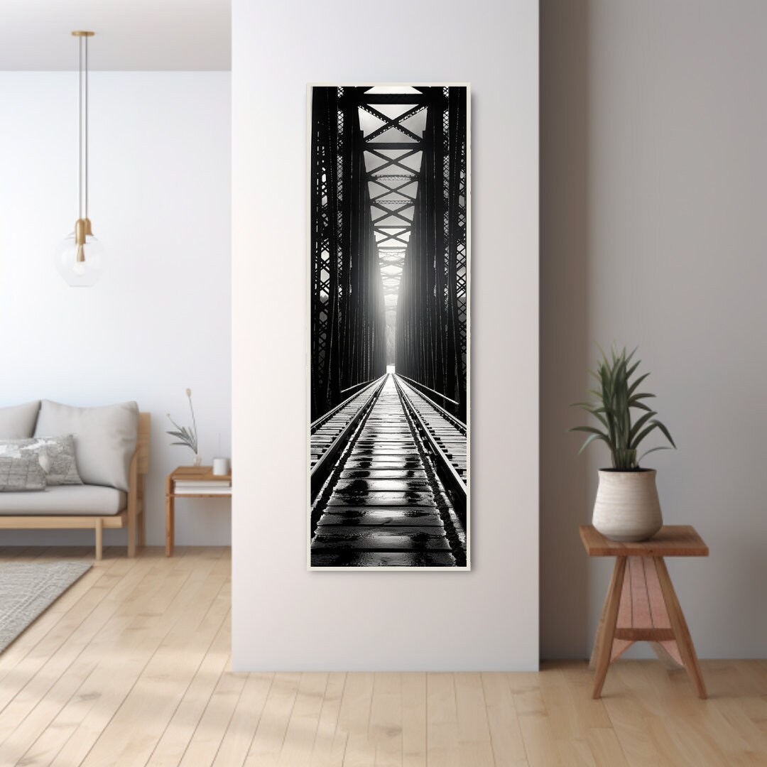 Long Narrow Wall Art, Tall Narrow Wall Art, Vertical Wall Art, Long ...