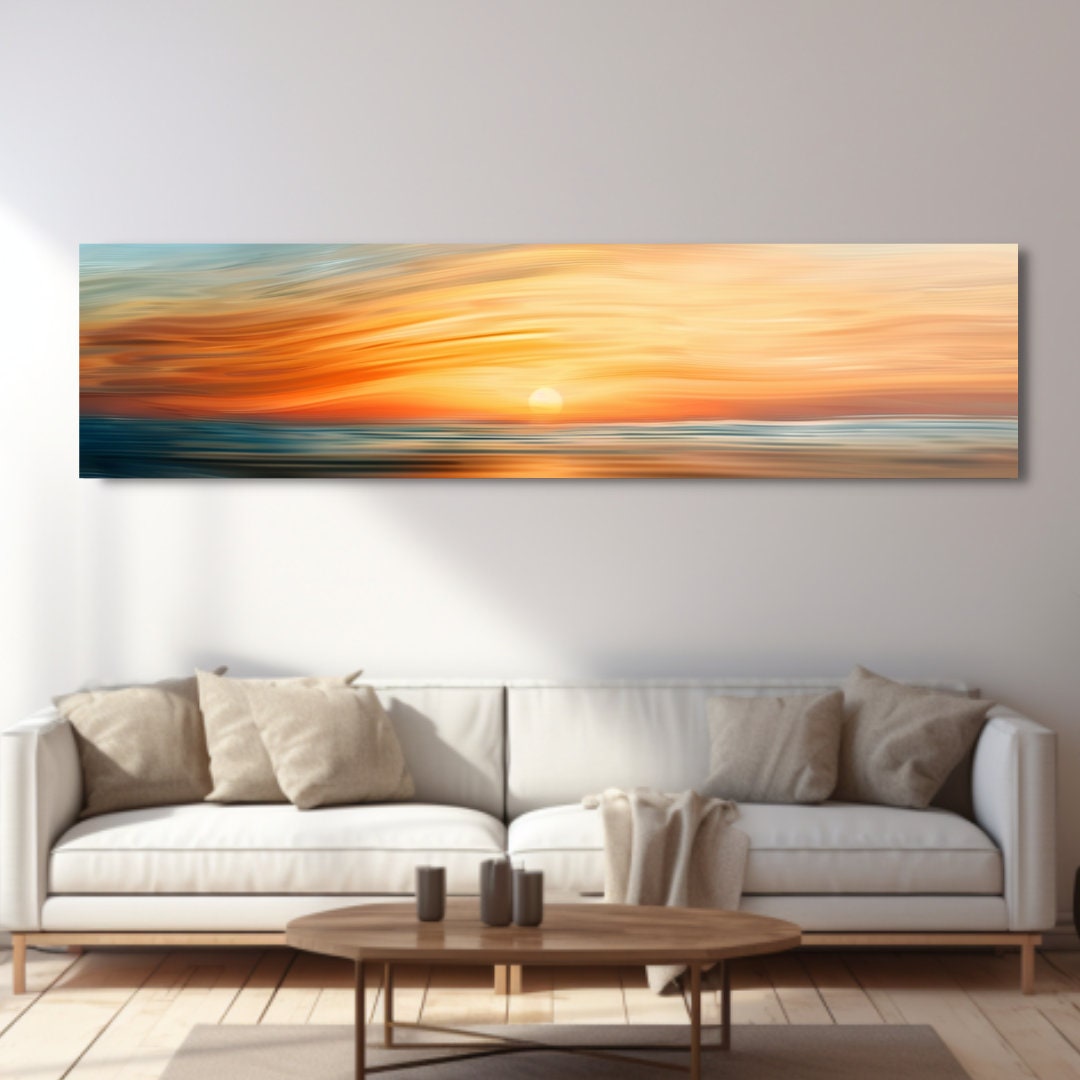 Long Horizontal Wall Art, Narrow Horizontal Wall Art, Long Narrow Wall ...