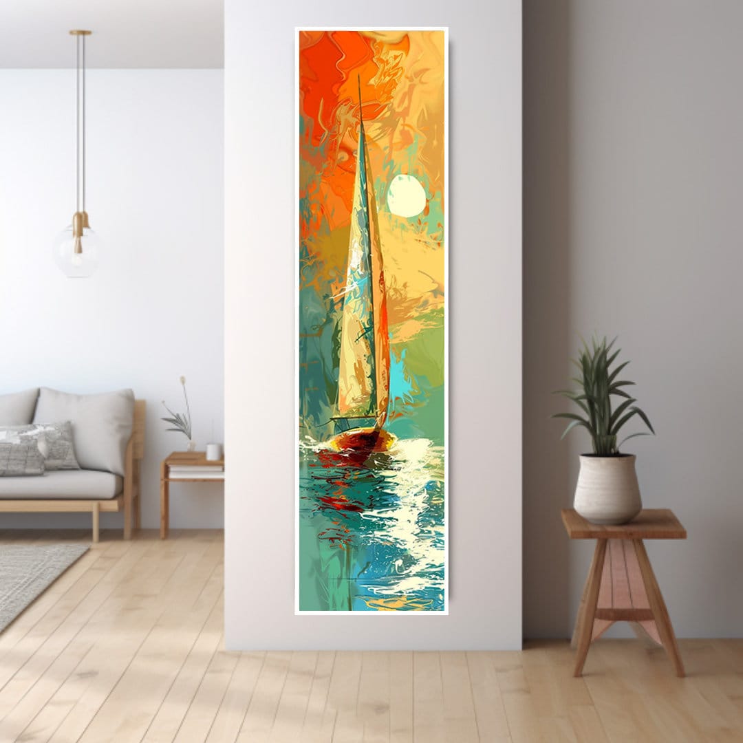 Long Narrow Wall Art, Tall Narrow Wall Art, Vertical Wall Art, Long ...