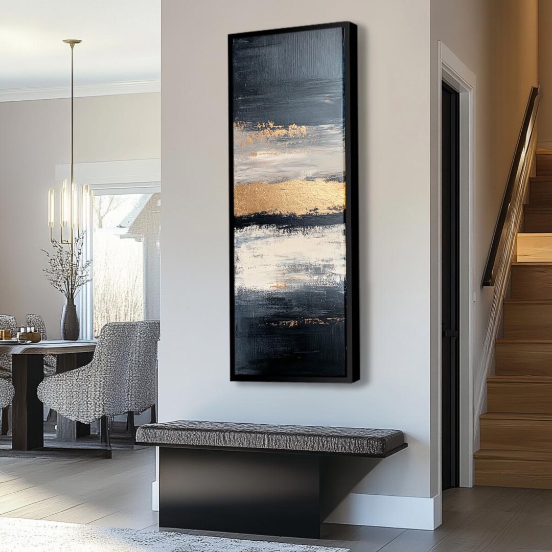 Tall Narrow Modern Abstract Wall Art, Long Vertical Abstract Print for ...