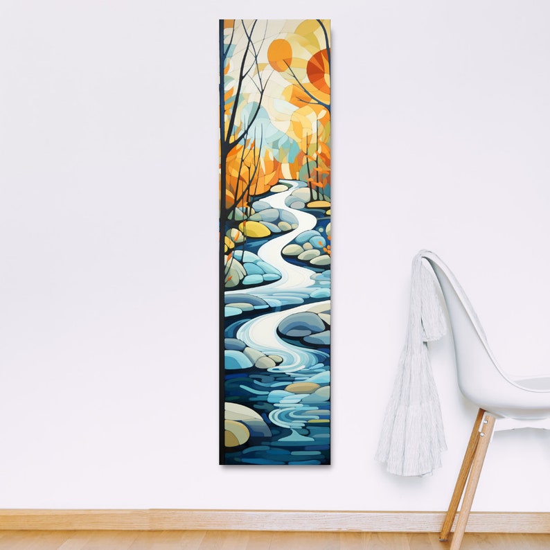 Long Narrow Wall Art, Tall and Thin Canvas Wall Art, River Wall Art ...