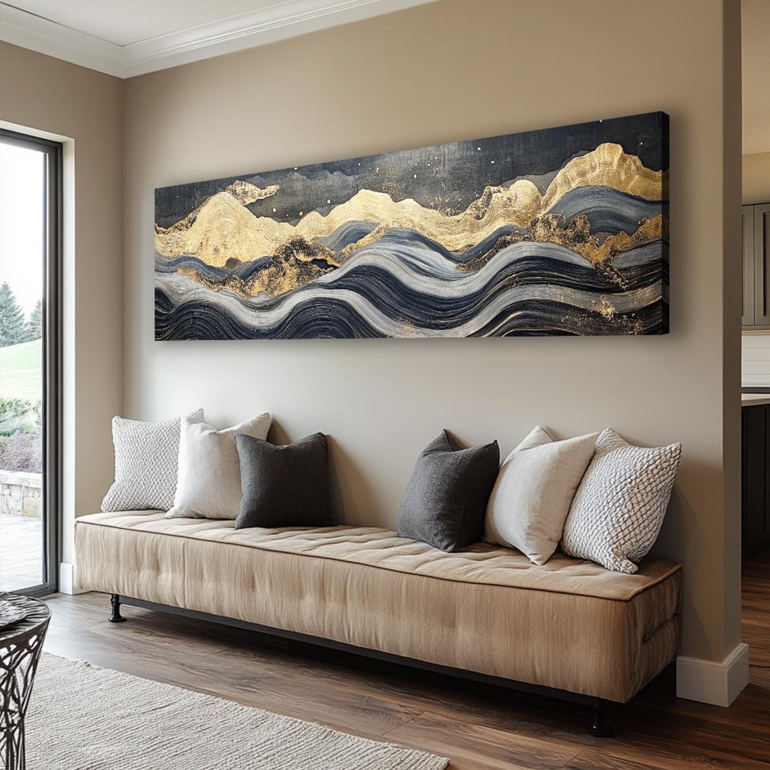 Long Horizontal Abstract Nature Wall Art - Long Narrow Horizontal ...