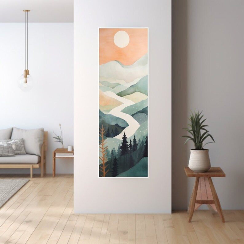 Long Narrow Wall Art, Tall and Thin Canvas Wall Art, Modern Wall Art ...