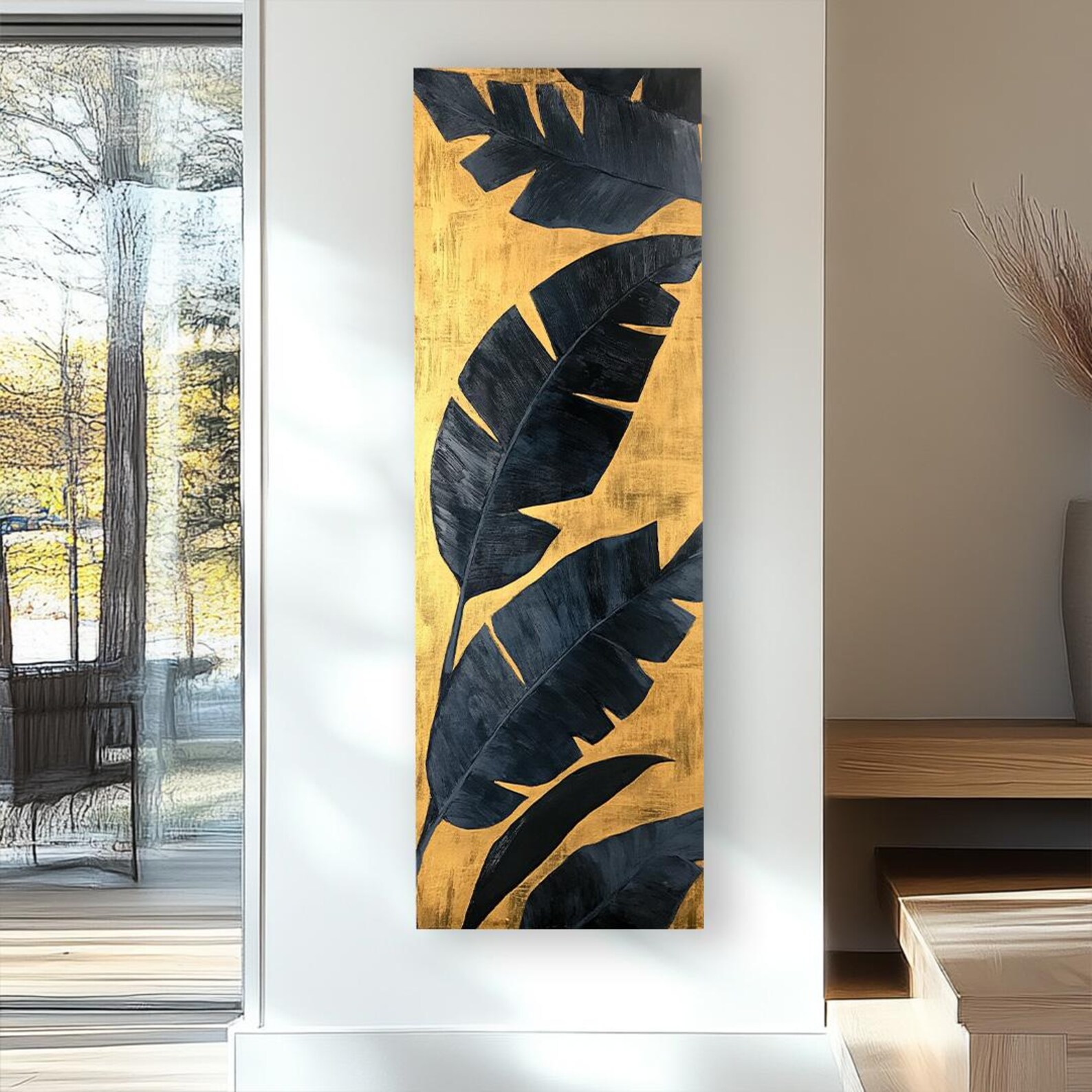Tall Narrow Modern Abstract Wall Art, Long Vertical Abstract Print for ...