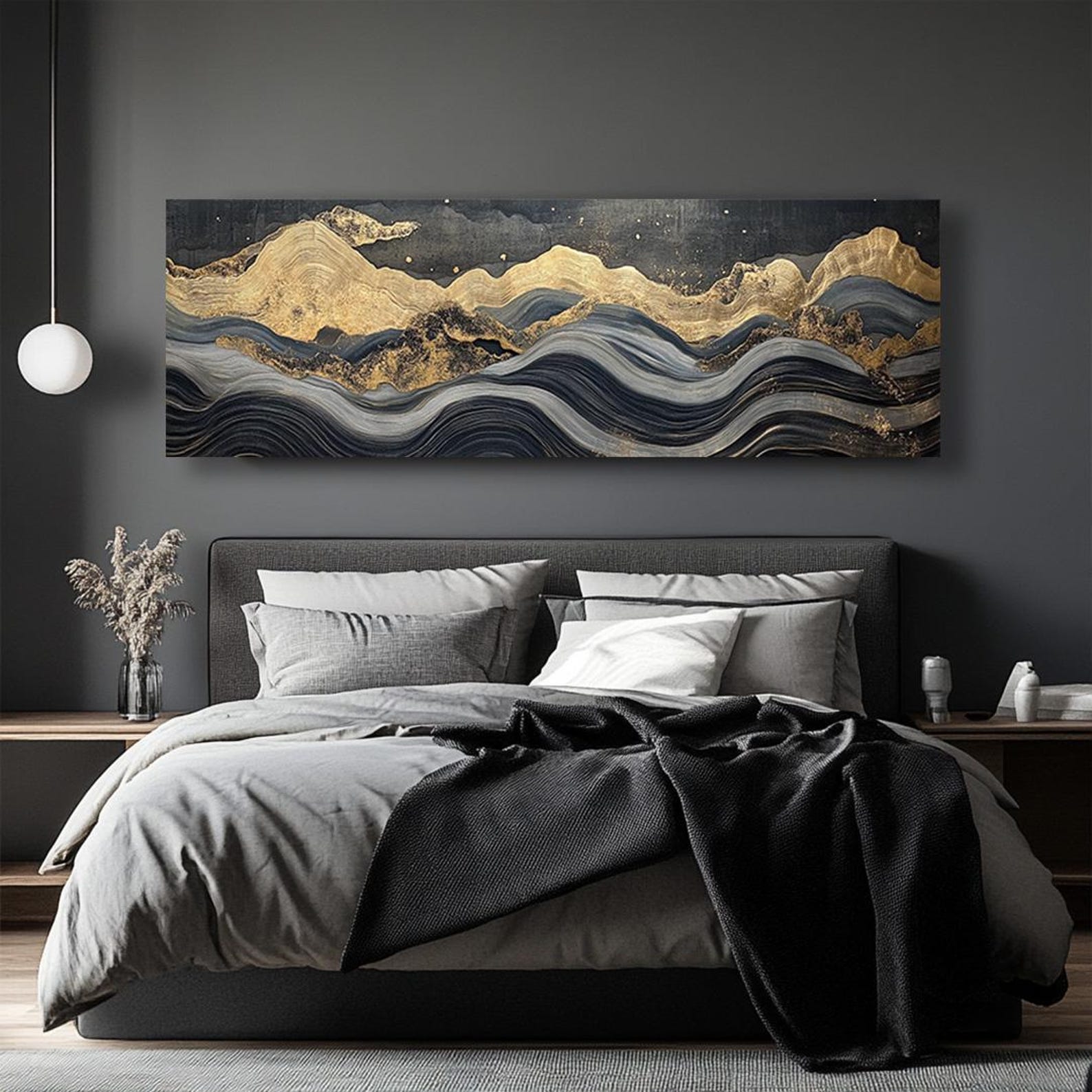 Long Horizontal Abstract Nature Wall Art - Long Narrow Horizontal ...