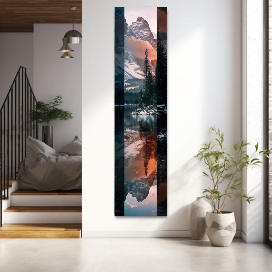 Long Narrow Wall Art, Tall Narrow Wall Art, Vertical Wall Art, Long ...