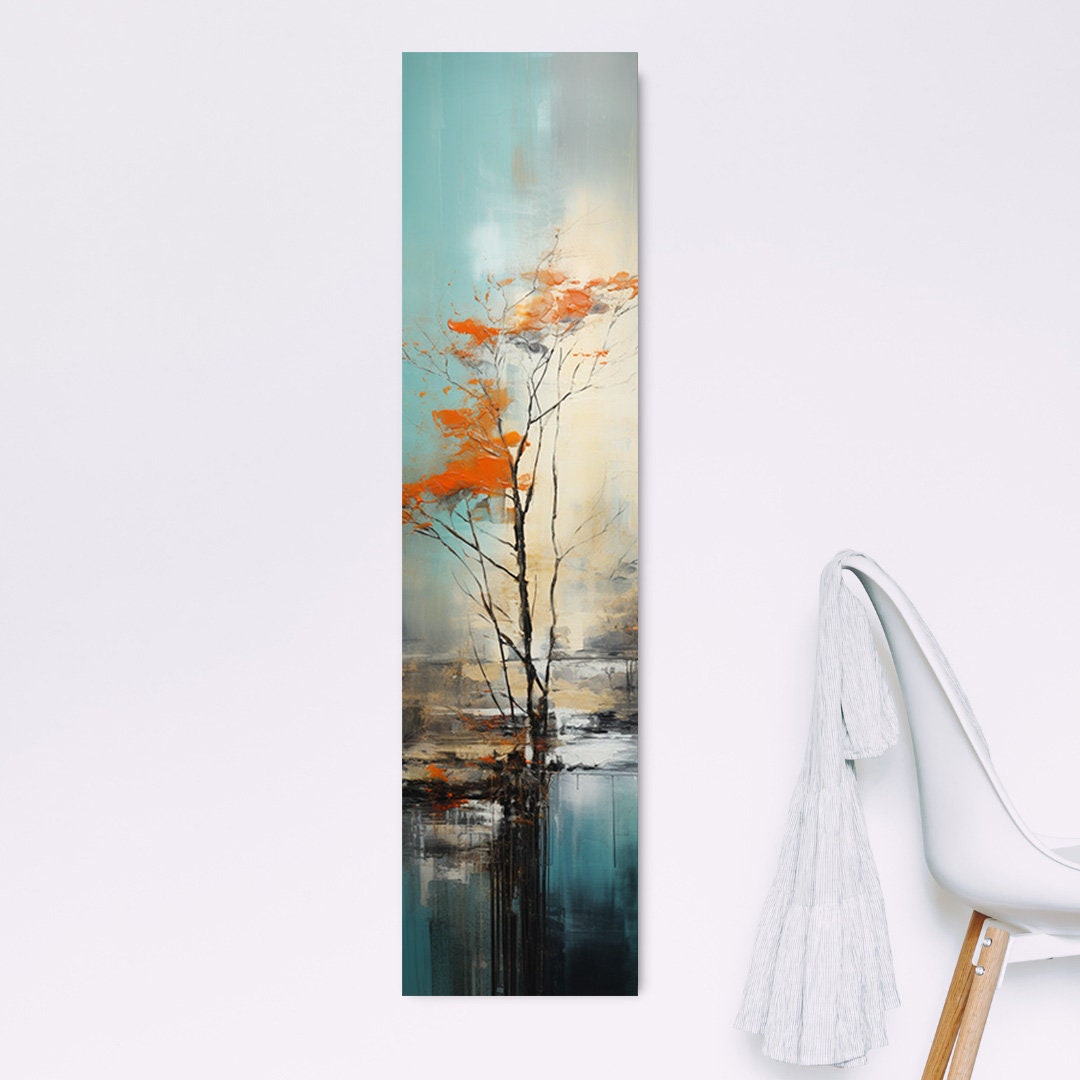 Long Narrow Wall Art, Tall Narrow Wall Art, Vertical Wall Art, Long ...