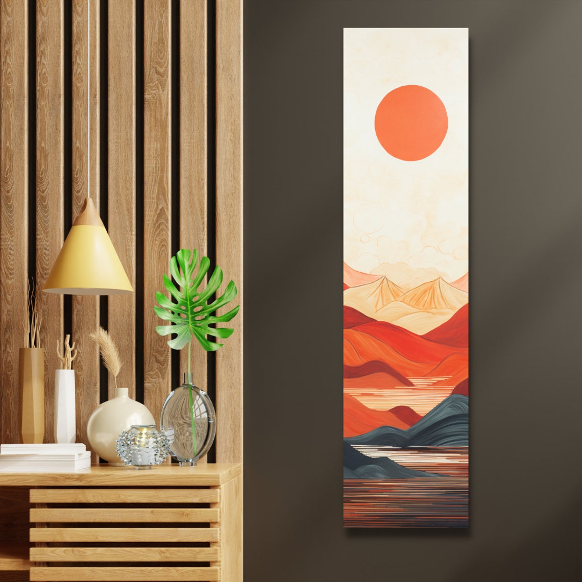Long Narrow Wall Art, Tall and Thin Canvas Wall Art, Mountain Wall Art ...
