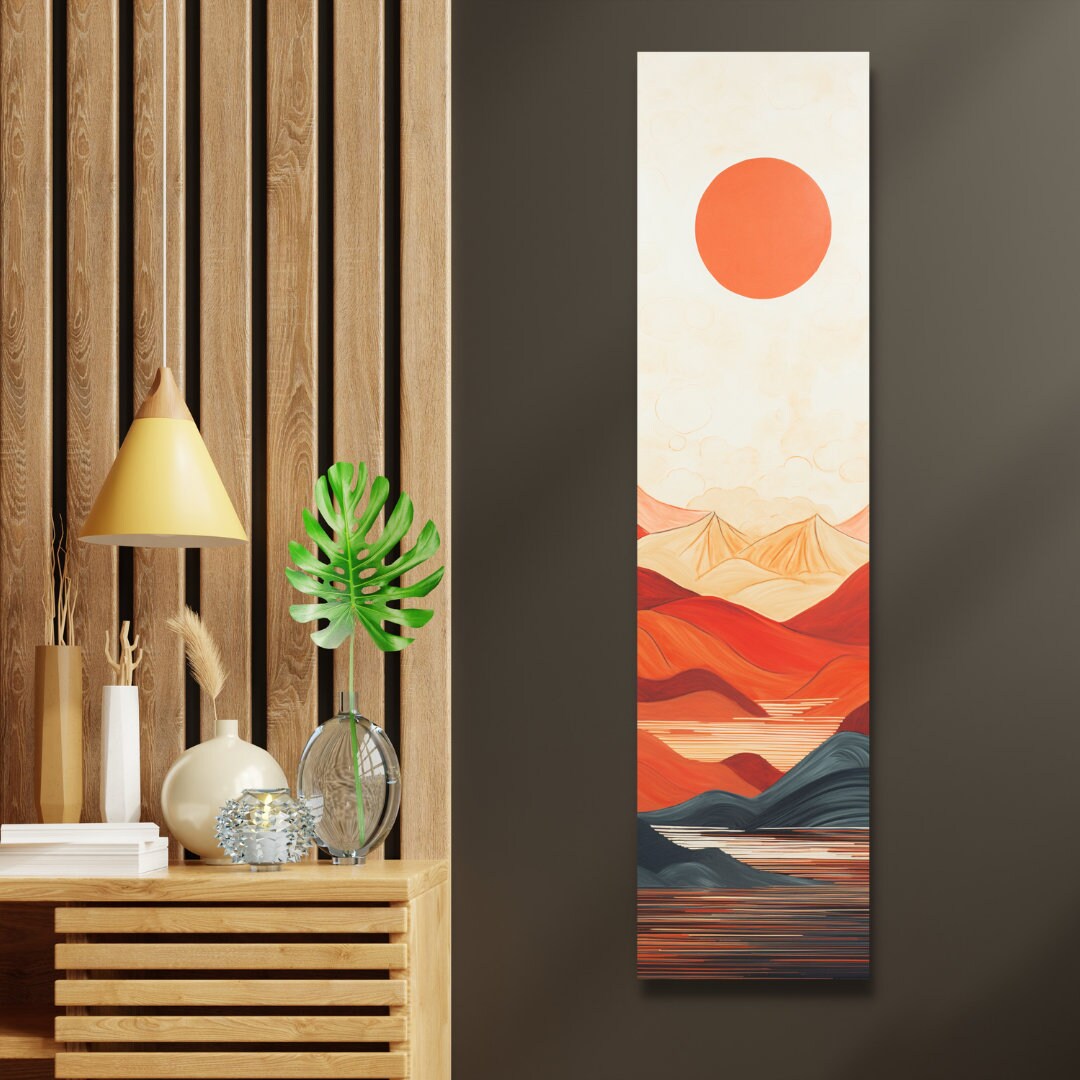 Long Narrow Wall Art, Tall and Thin Canvas Wall Art, Mountain Wall Art ...